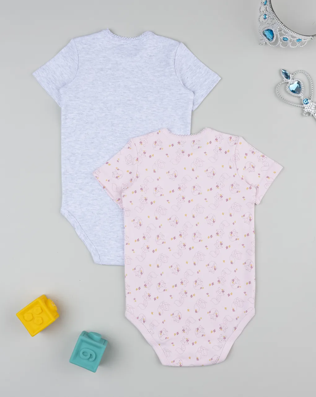 Pack 2 body bimba rosa/bianco volpi - Prénatal