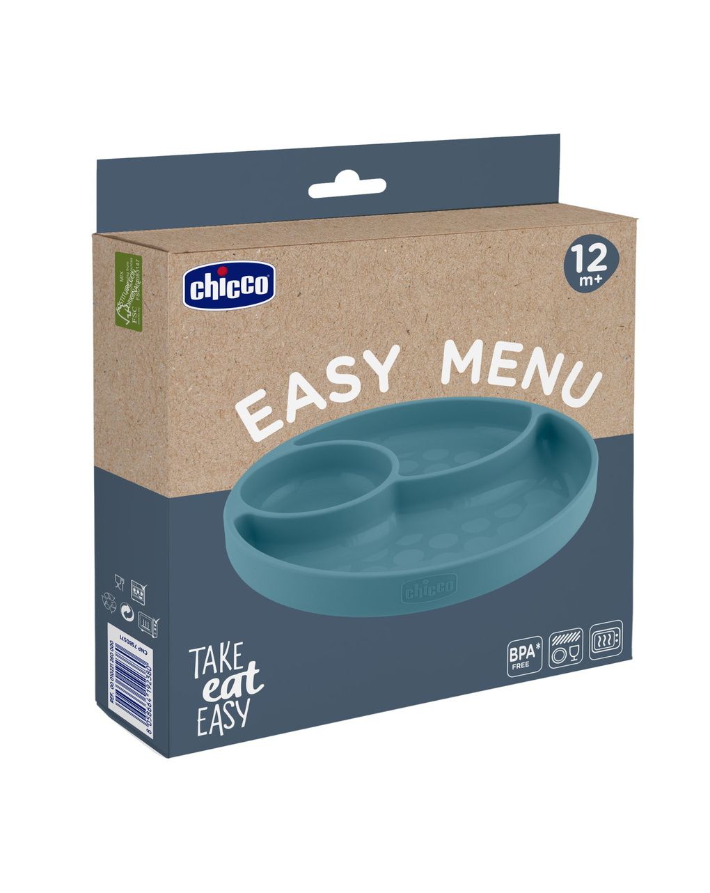 Piatto porzionato azzurro 12m+ - chicco - Prénatal